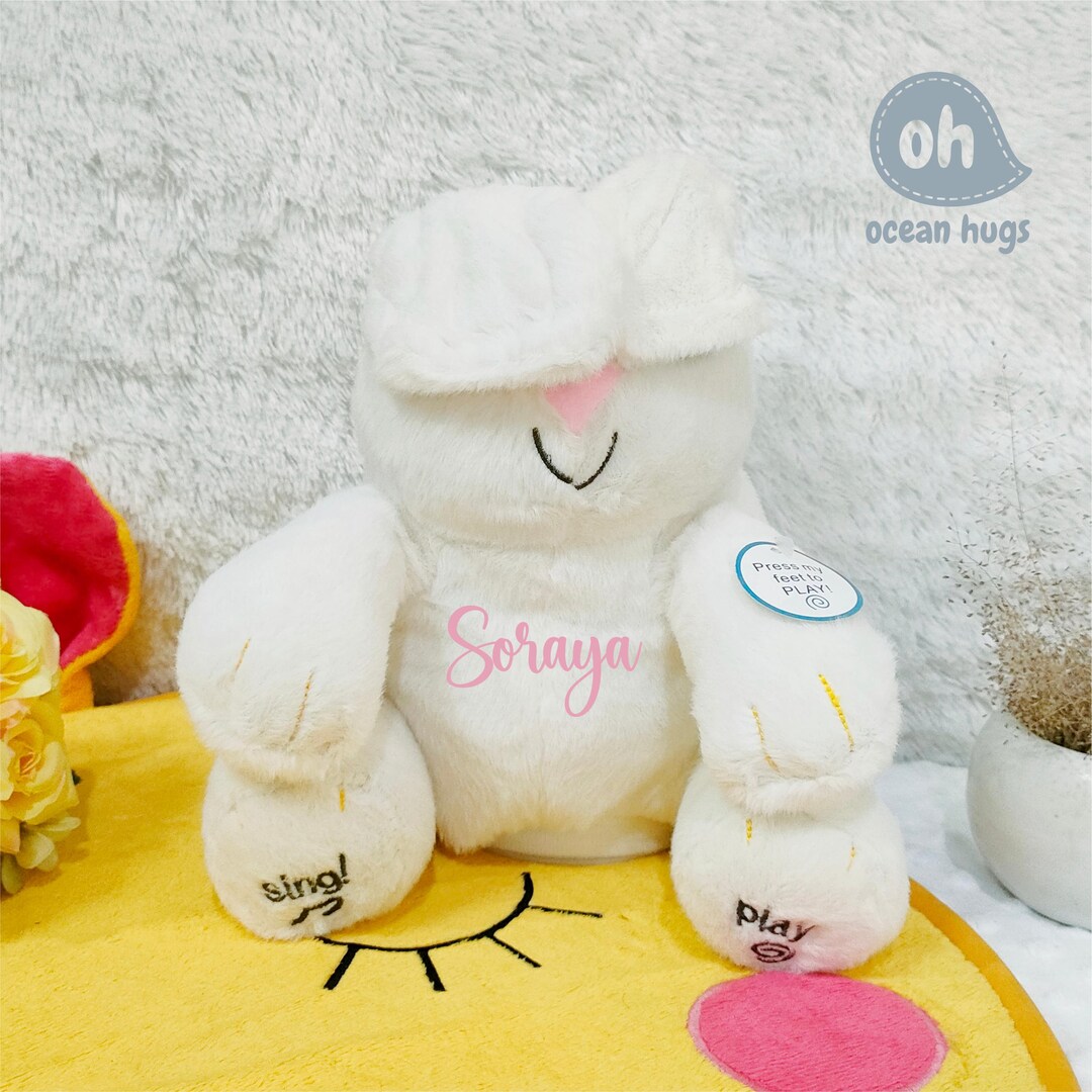 Personalized Rabbit Clapping Ears, Baby Sensory Toy, Customize Name ...