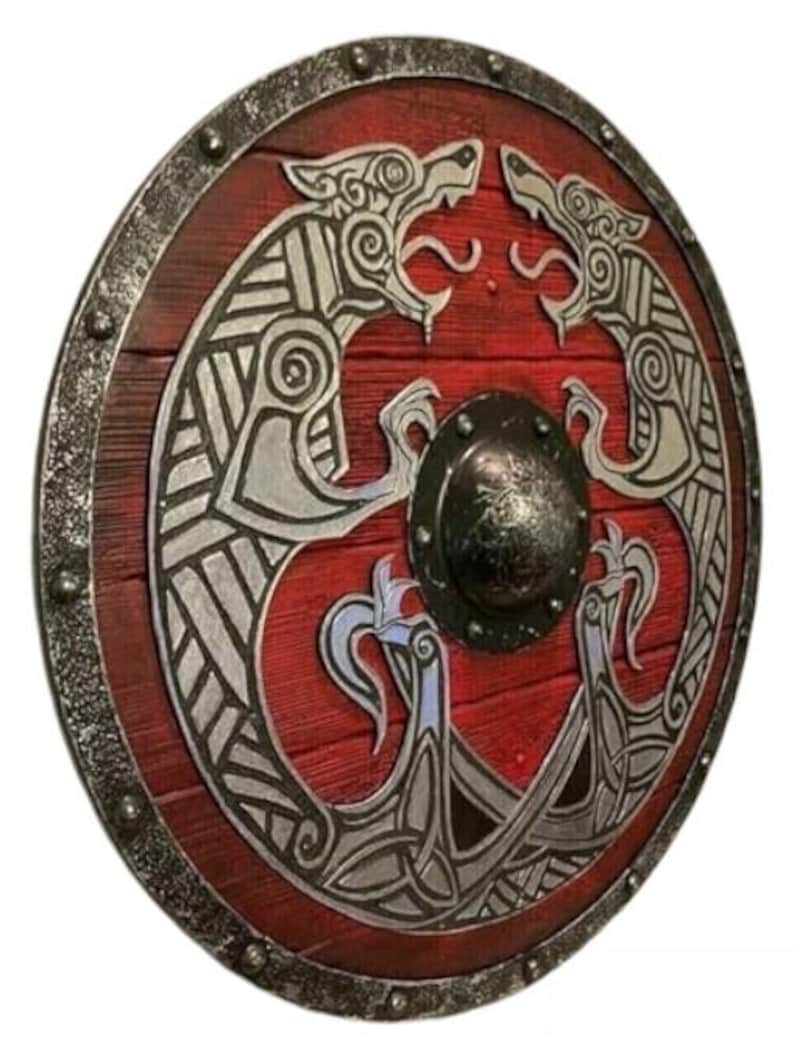 Medieval Viking Authentic Dragon Design Norse Knight Battle-worn Wood ...