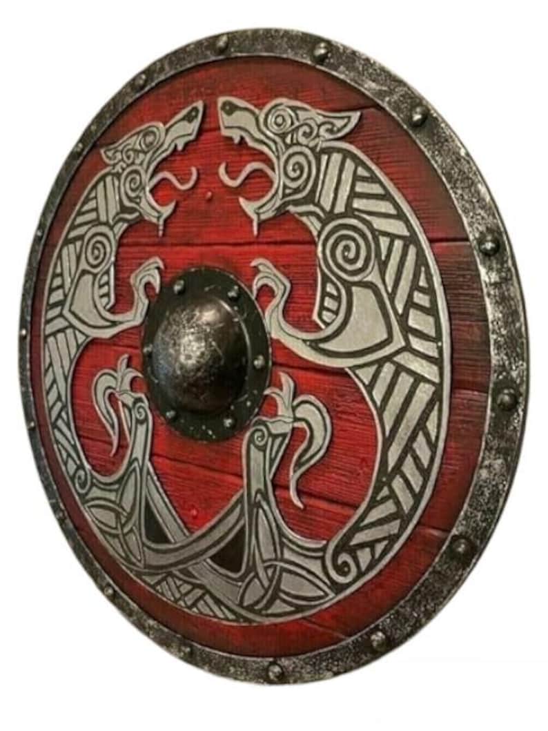 Medieval Viking Authentic Dragon Design Norse Knight Battle-worn Wood ...