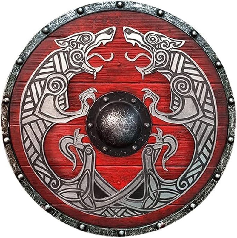 Medieval Viking Authentic Dragon Design Norse Knight Battle-worn Wood ...