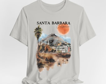Santa Barbara T-shirt, California City Graphic Tee, Short Sleeve Summer ...