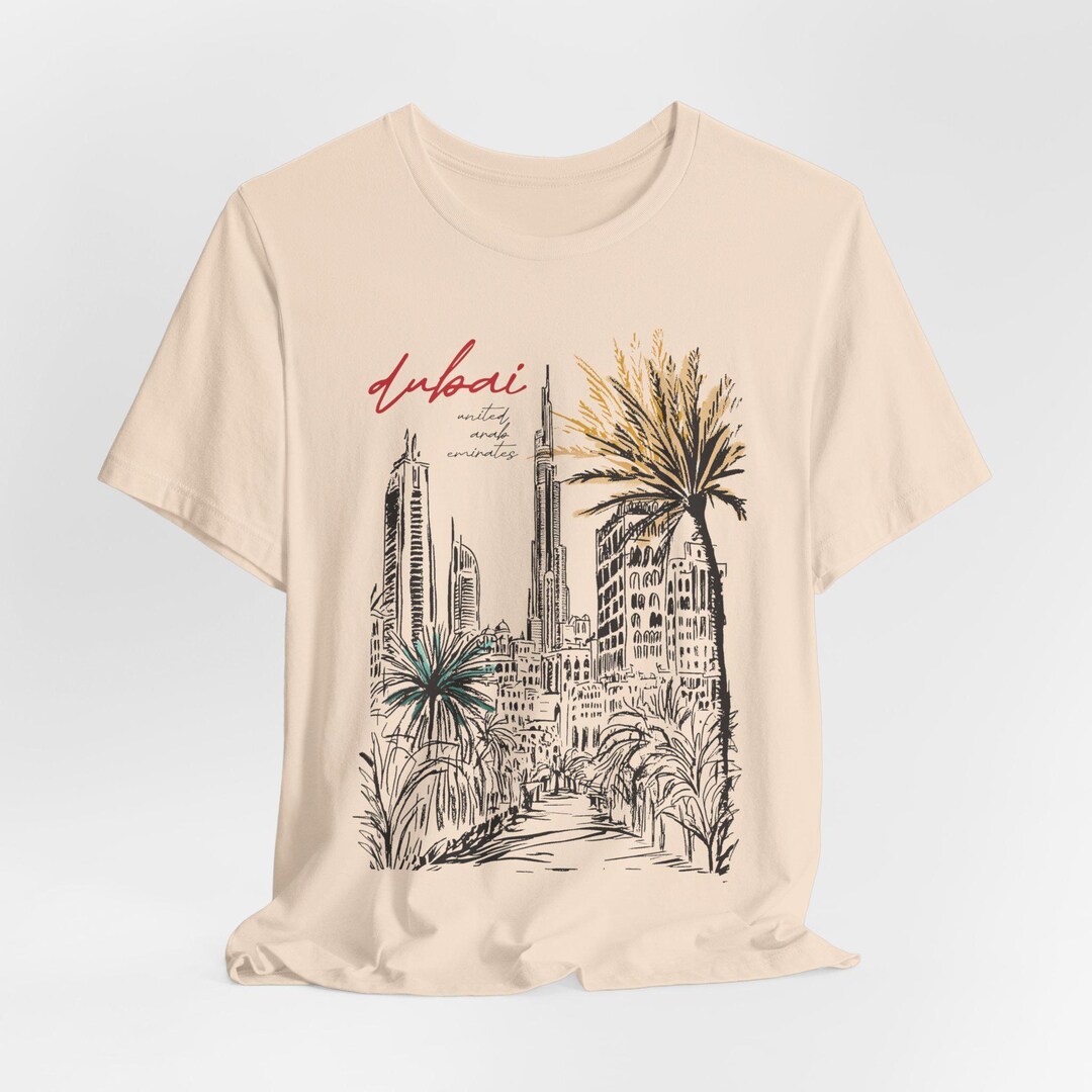 Dubai UAE Shirt - Vintage Style International City Illustration Tee - Etsy