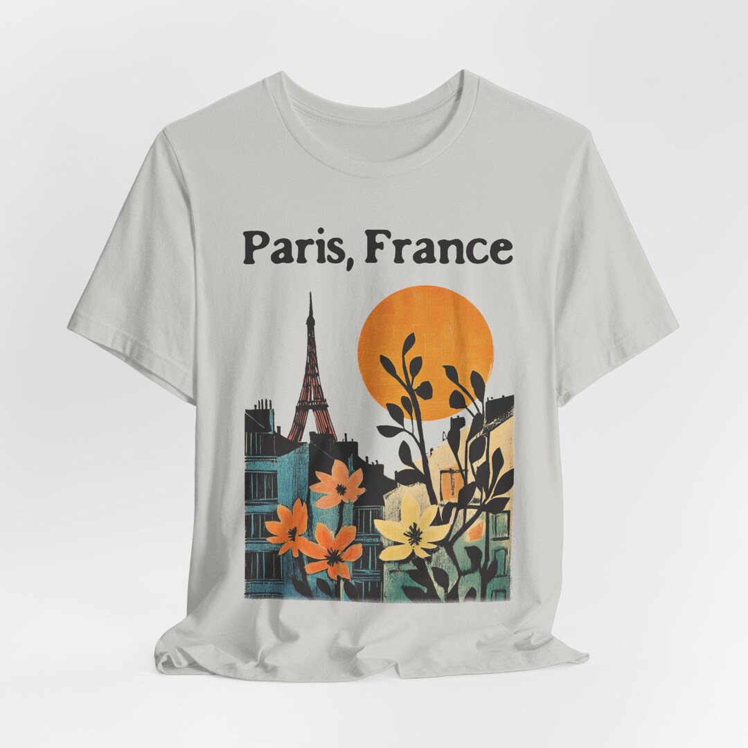 Boho Paris France Tee: Vintage Floral Cityscape Graphic - Etsy