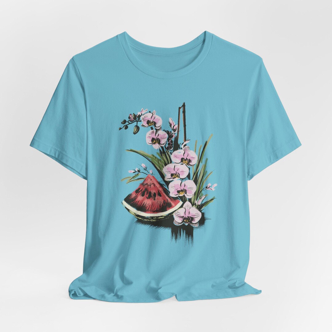 Floral Orchid T-shirt: Unisex Watermelon Graphic Tee - Etsy