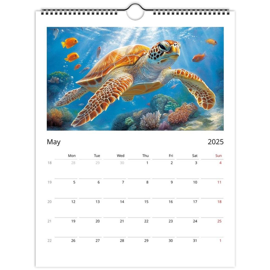 Ocean Animals Calendar: 12-month Sea Life Wall Art - Etsy