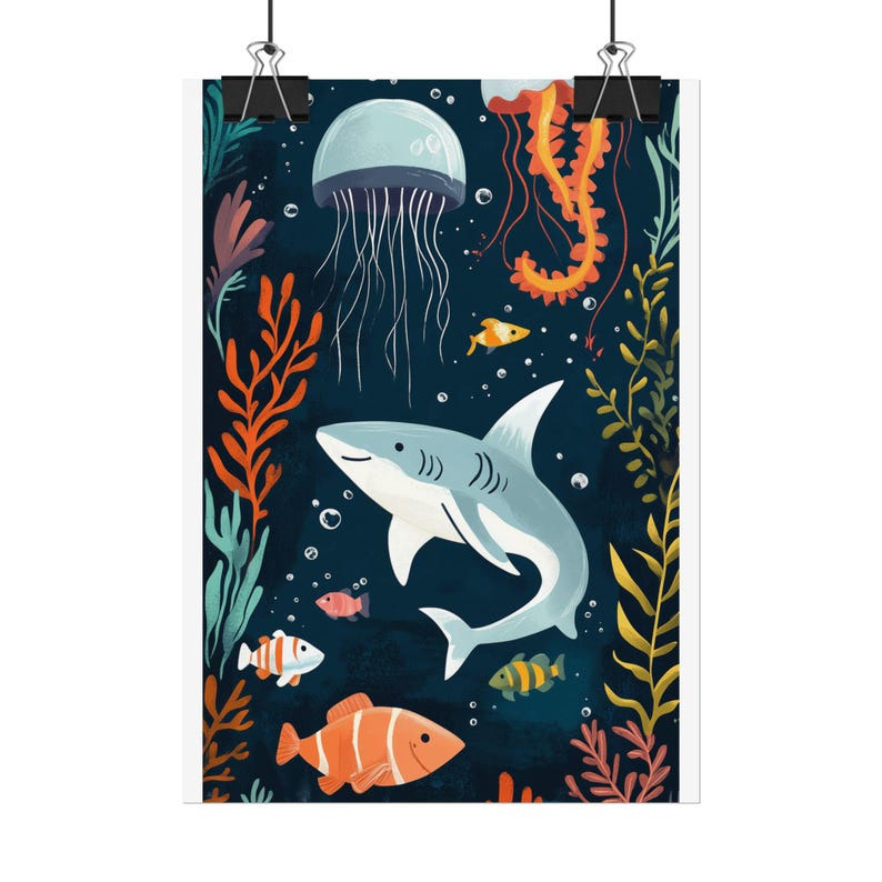 Marine Life Poster: Vibrant Sea Creatures Wall Art - Etsy