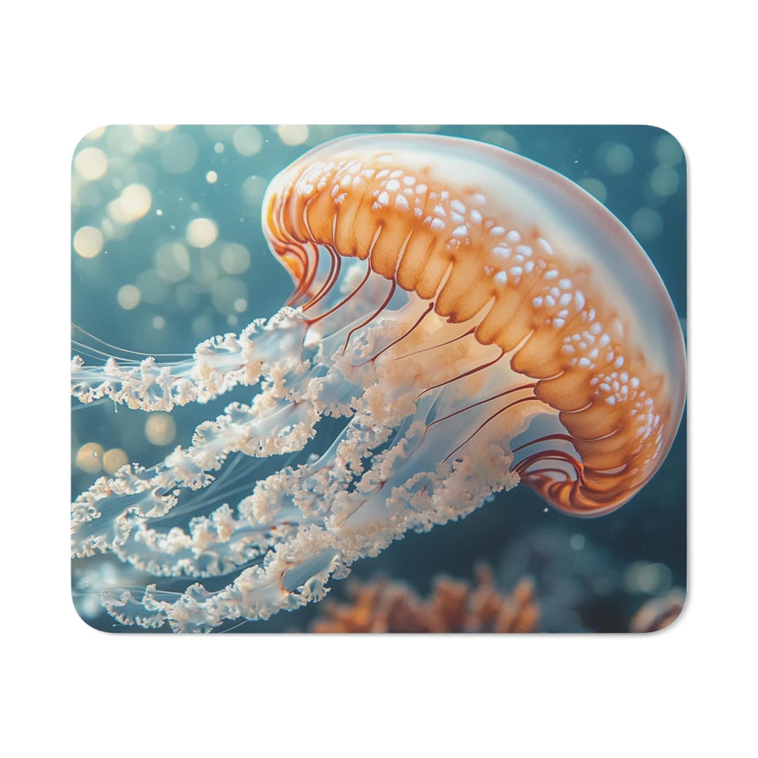 Jellyfish Mouse Pad: Ocean-inspired Eco-friendly Desk Accessory - Etsy