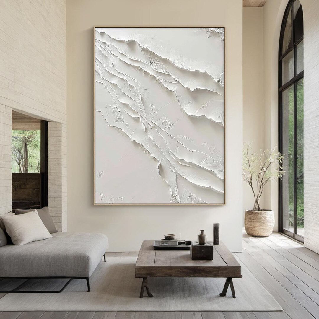 Pure White Textured Minimalist Wall Art Pure White Minimalist Art White ...