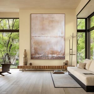 Cream Wall Decor Art, Large Cream Abstract Art, Cream Textured Wall Art ...