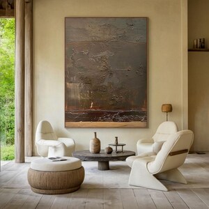 Tan Texture Wall Art Tan Minimalist Painting Tan Minimalist Living Room ...