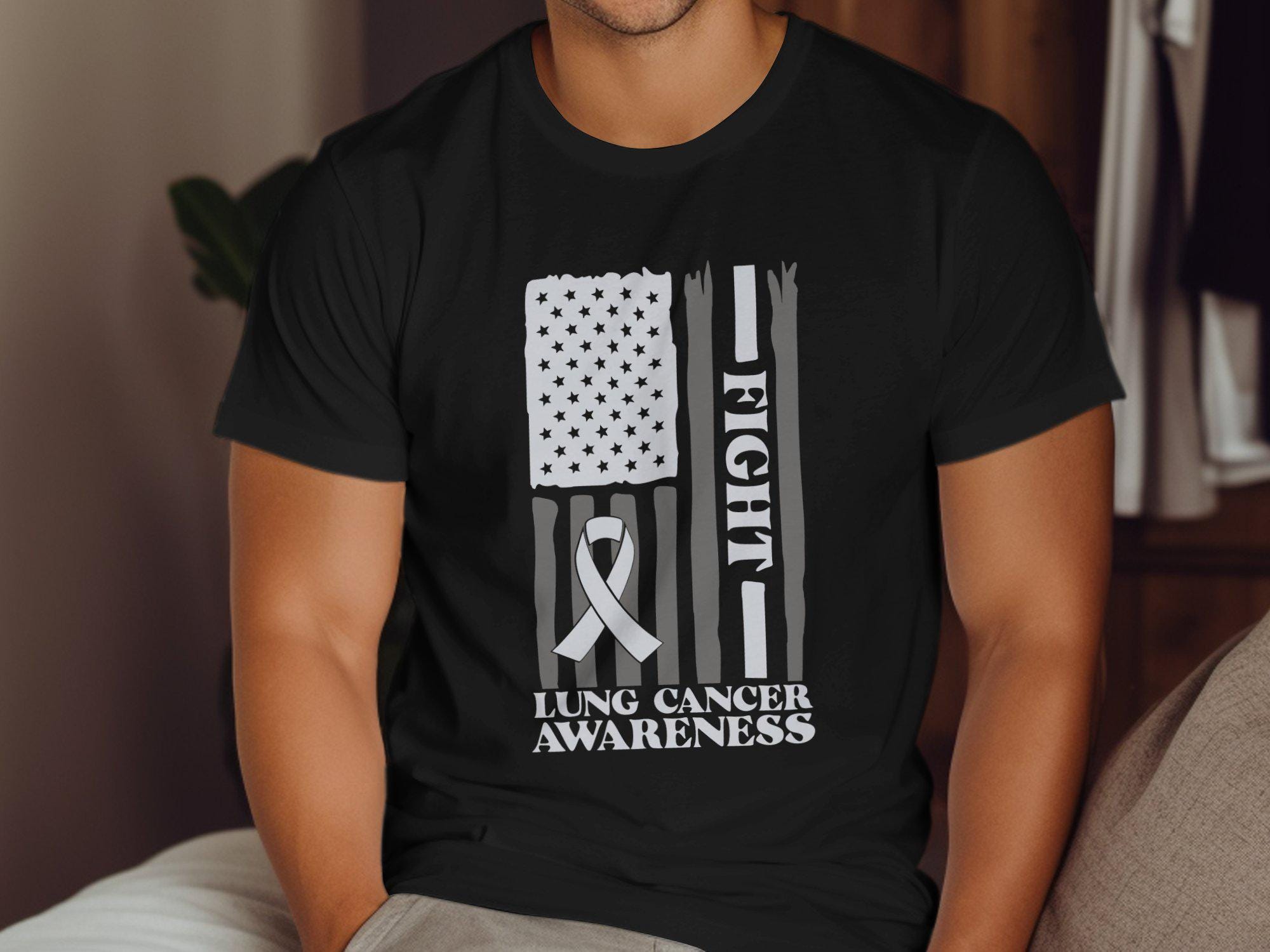 Lung Cancer Flag Svg, Lung Cancer Awareness Svg Png, White Ribbon Svg ...