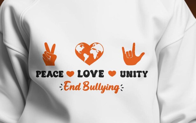 Unity Day Svg Png, Peace Love Unity End Bullying Svg, Anti Bully Svg ...