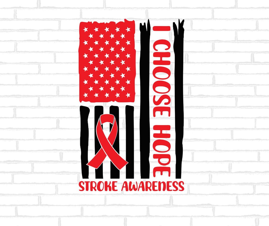 Stroke Flag Svg, Stroke Awareness Svg Png, Red Ribbon Svg Cricut ...