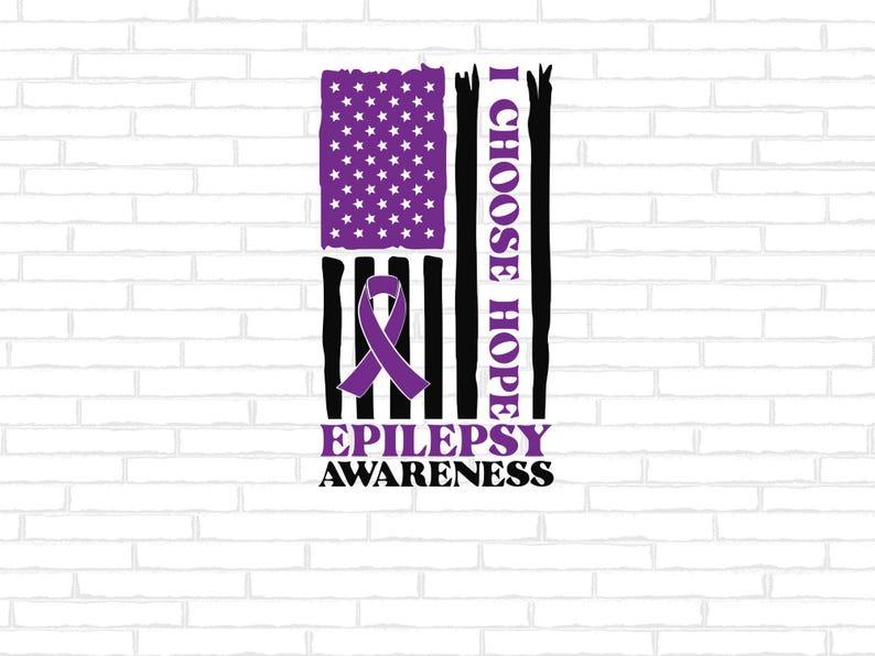 Epilepsy Flag Svg, Epilepsy Awareness Svg Png, Purple Ribbon Svg ...