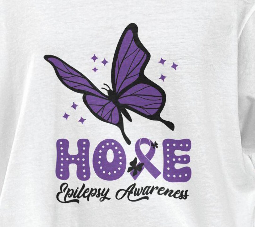 Epilepsy Awareness Svg, Purple Ribbon Butterfly Hope Design (digital ...