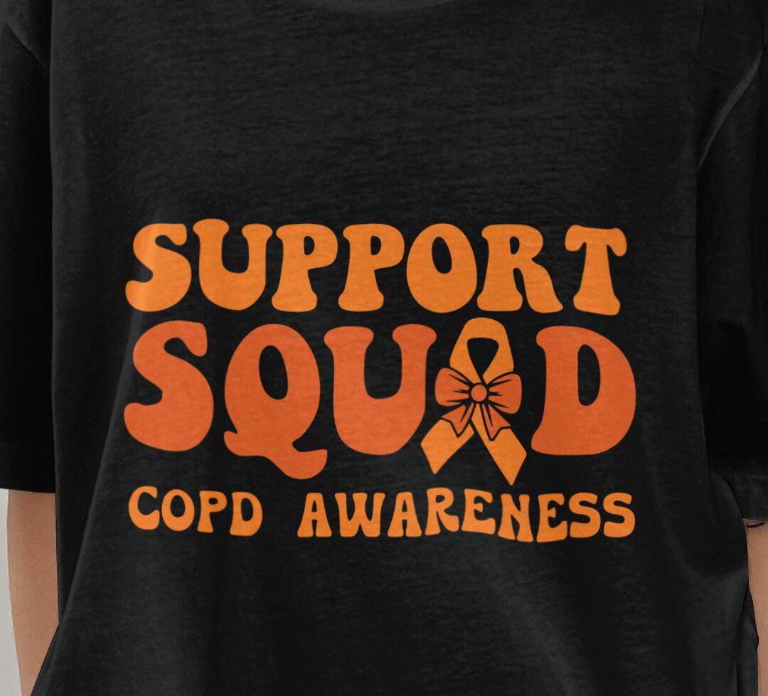 Retro Support Squad Svg Png, Copd Awareness Svg Png, Orange Ribbon ...