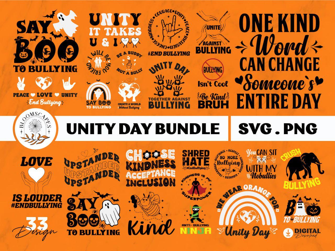 Unity Day Svg Png Bundle, Anti Bullying Svg Bundle, Anti Bully Teacher ...
