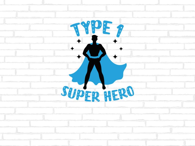 Type 1 Super Hero Svg, Diabetes Awareness Svg Png, Blue Ribbon Svg ...