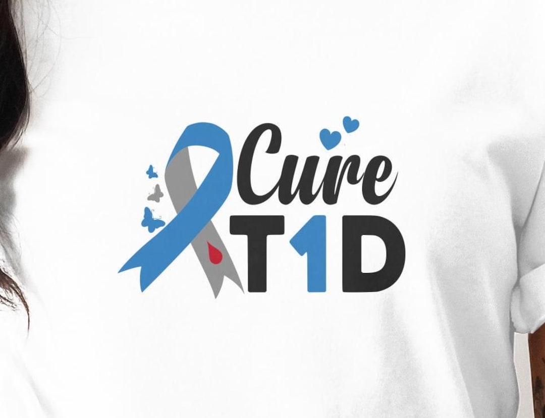 Cure T1D Svg, Diabetes Awareness Svg Png, Blue Ribbon Svg, Type 1 ...