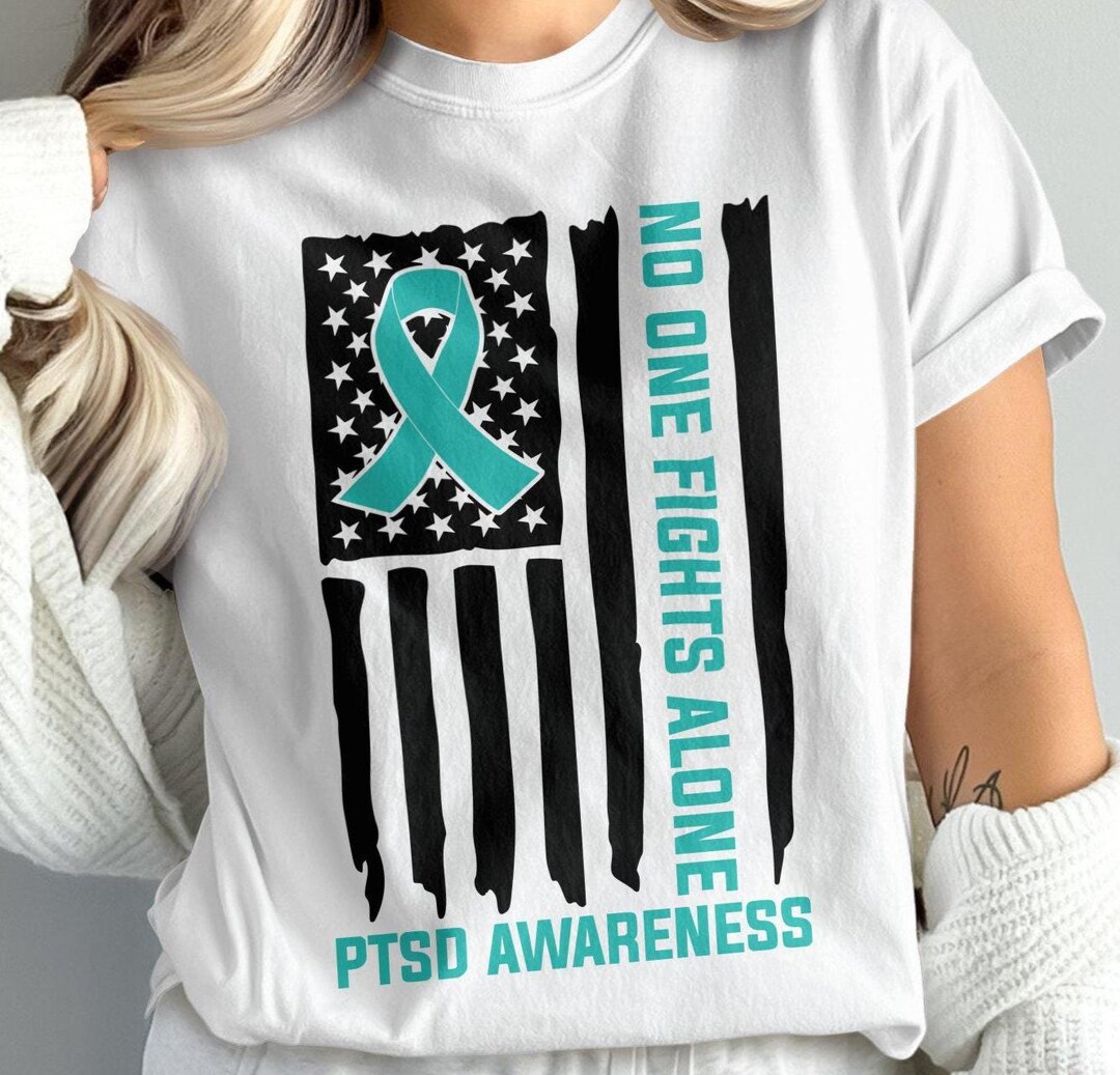 PTSD Awareness Svg Png, PTSD Awareness Flag Svg, Teal Ribbon Post ...