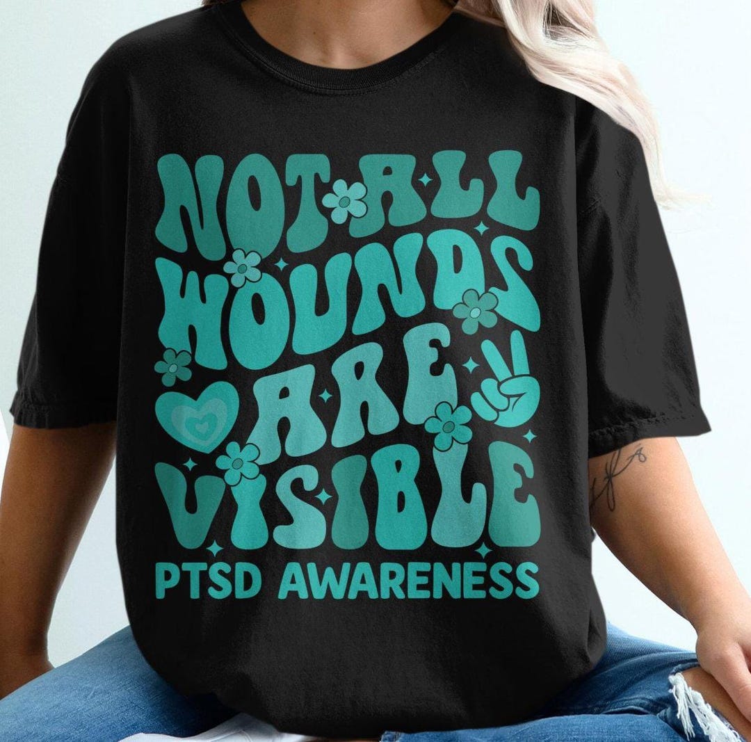 Retro PTSD Awareness Svg Png, Not All Wounds Are Visible Svg, Teal ...