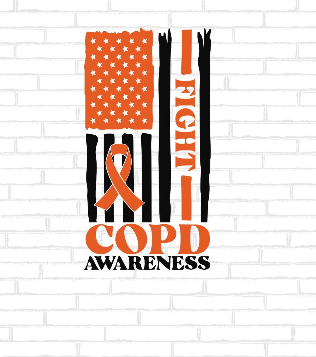 Copd Awareness Flag Svg Png, Copd Awareness Svg Png, Orange Ribbon ...