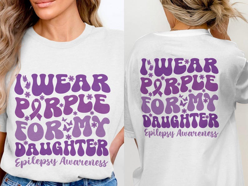 Retro I Wear Purple for My Daughter Svg, Epilepsy Awareness Svg Png ...