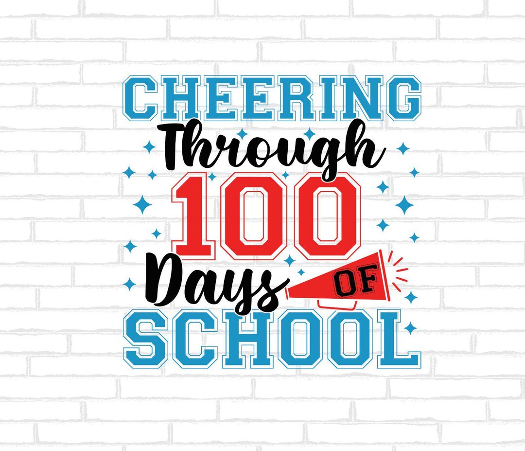 100 Days of School Cheerleader SVG, PNG, Teacher Design (digital ...