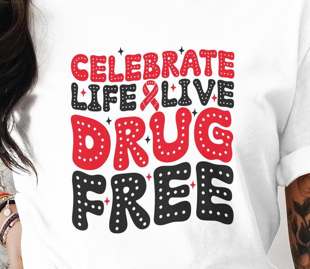 Retro Red Ribbon Week Svg Png, Celebrate Life Live Drug Free Svg, Drug ...