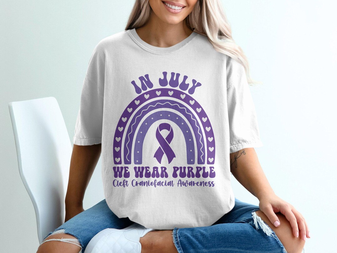 Cleft Craniofacial Awareness Svg Png, in July We Wear Purple Cleft ...
