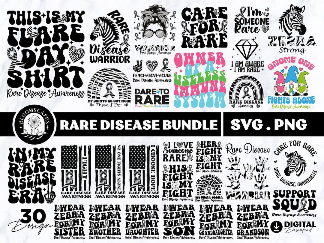 Rare Disease Awareness Svg Png Bundle, Rare Disease Svg, Zebra Ribbone ...