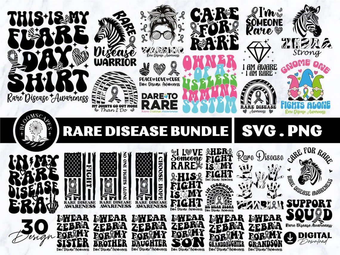Rare Disease Awareness SVG PNG Bundle (digital Download) - Etsy