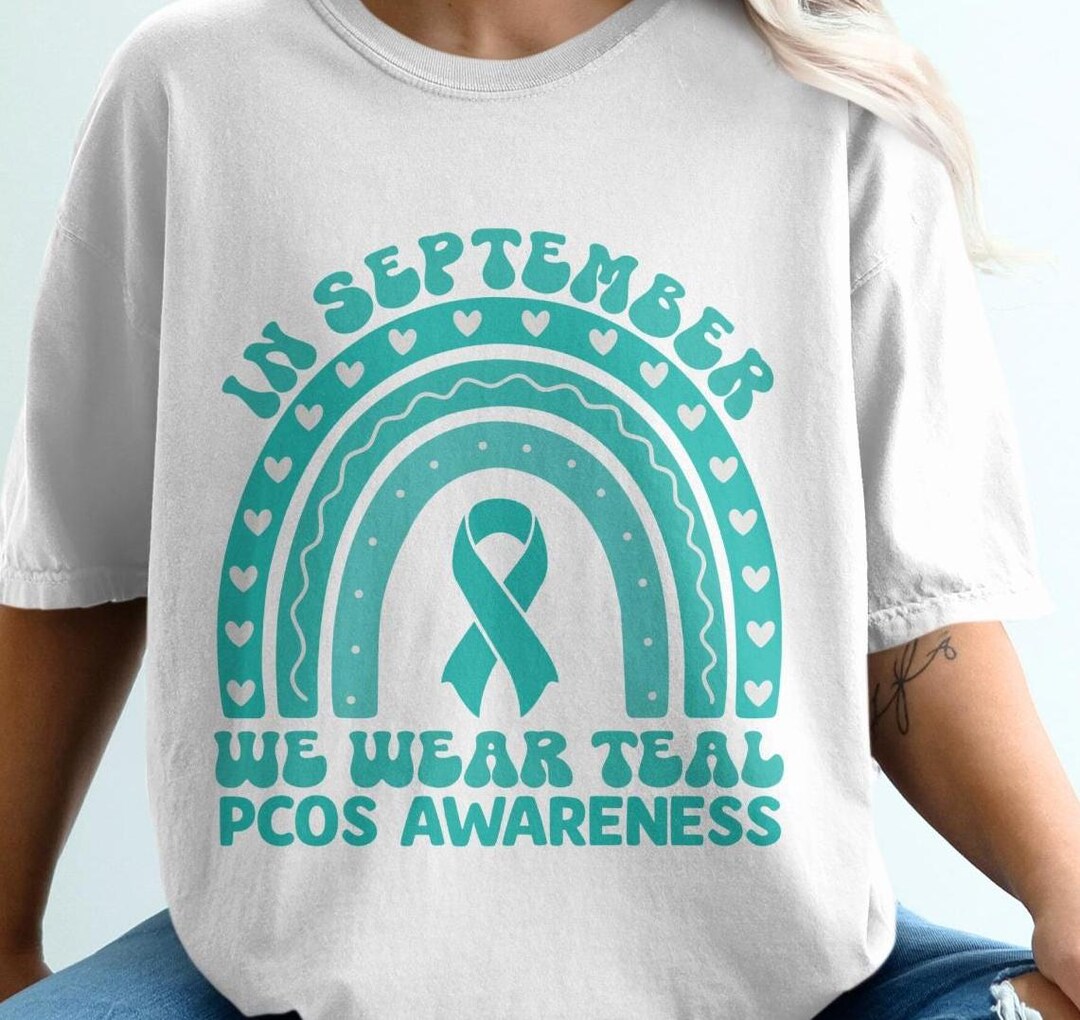 Retro in September We Wear Teal Svg, PCOS Warrior Svg, Ovary Syndrome ...