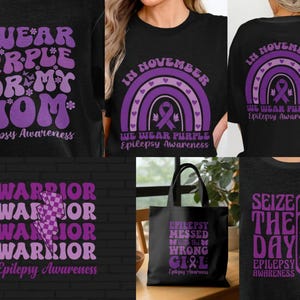 Epilepsy Awareness Svg Png Bundle, Purple Ribbon Warrior Designs ...