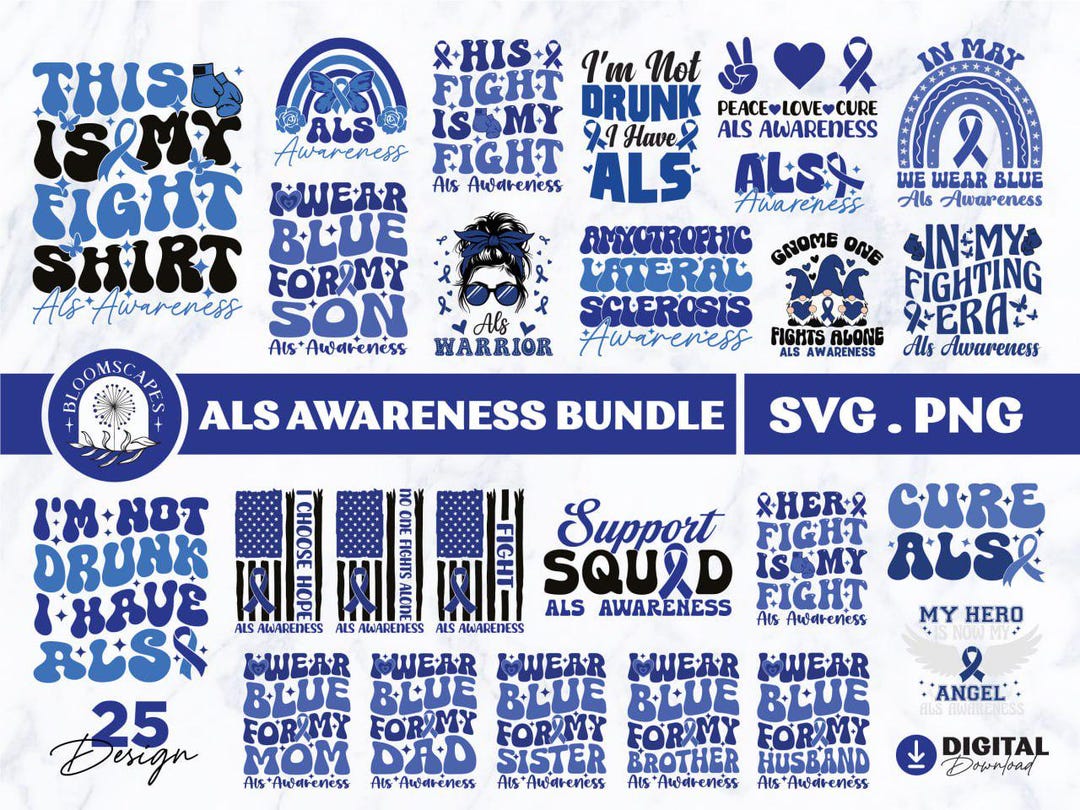 ALS Awareness Svg Png Bundle, Als Png Bundle, ALS Svg Cricut Files, Als ...