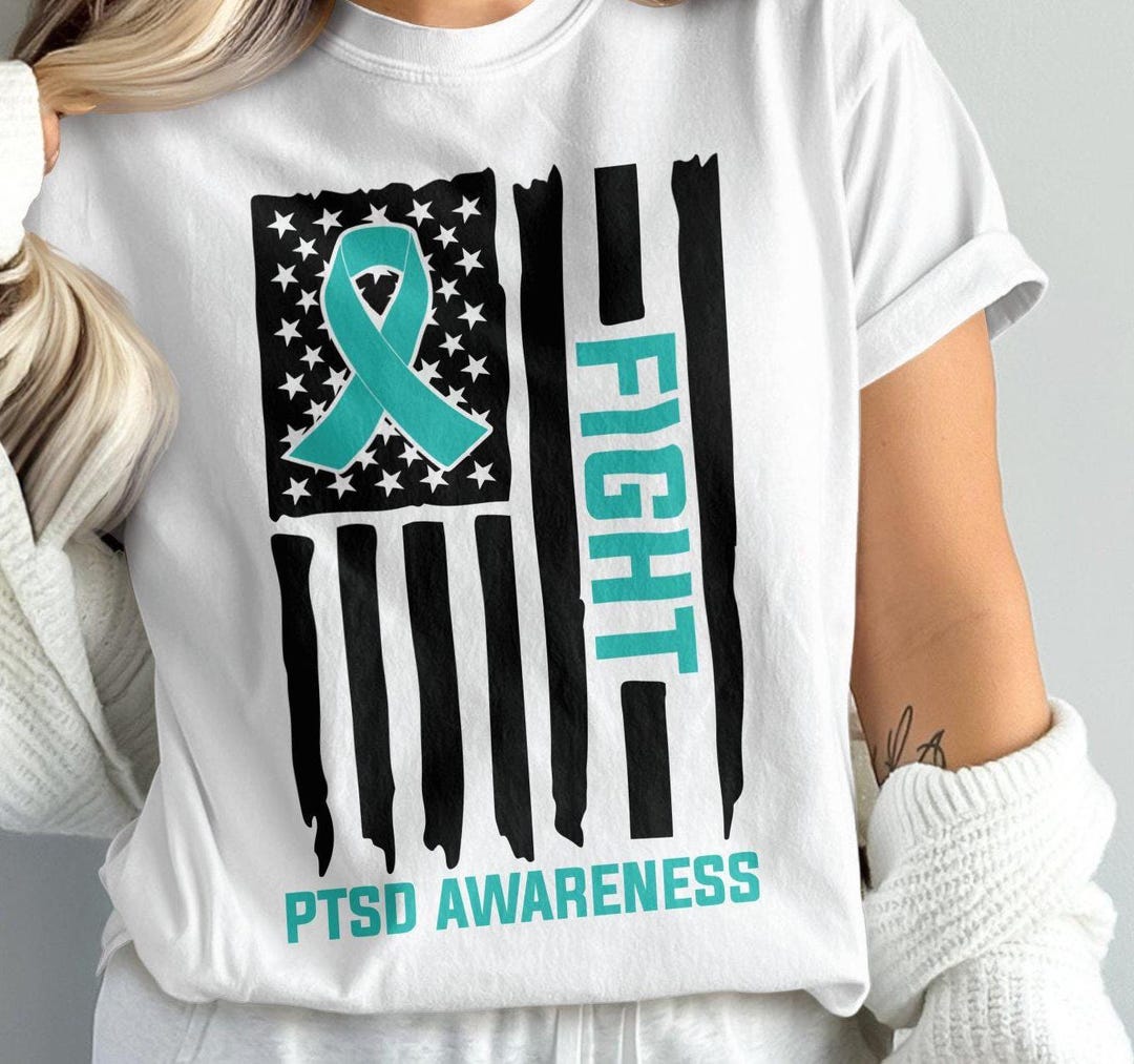 PTSD Awareness Svg Png, PTSD Awareness Flag Svg, Teal Ribbon Post ...