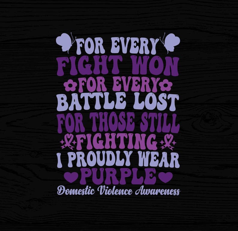 Domestic Violence Awareness SVG, PNG, Retro Purple Design (digital ...