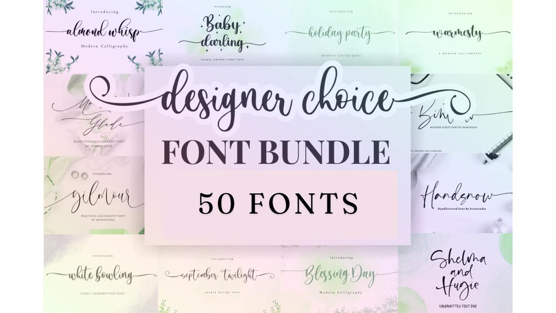 Designer Choice - Font Bundle, Cricut Font,, Script Font, Branding ...