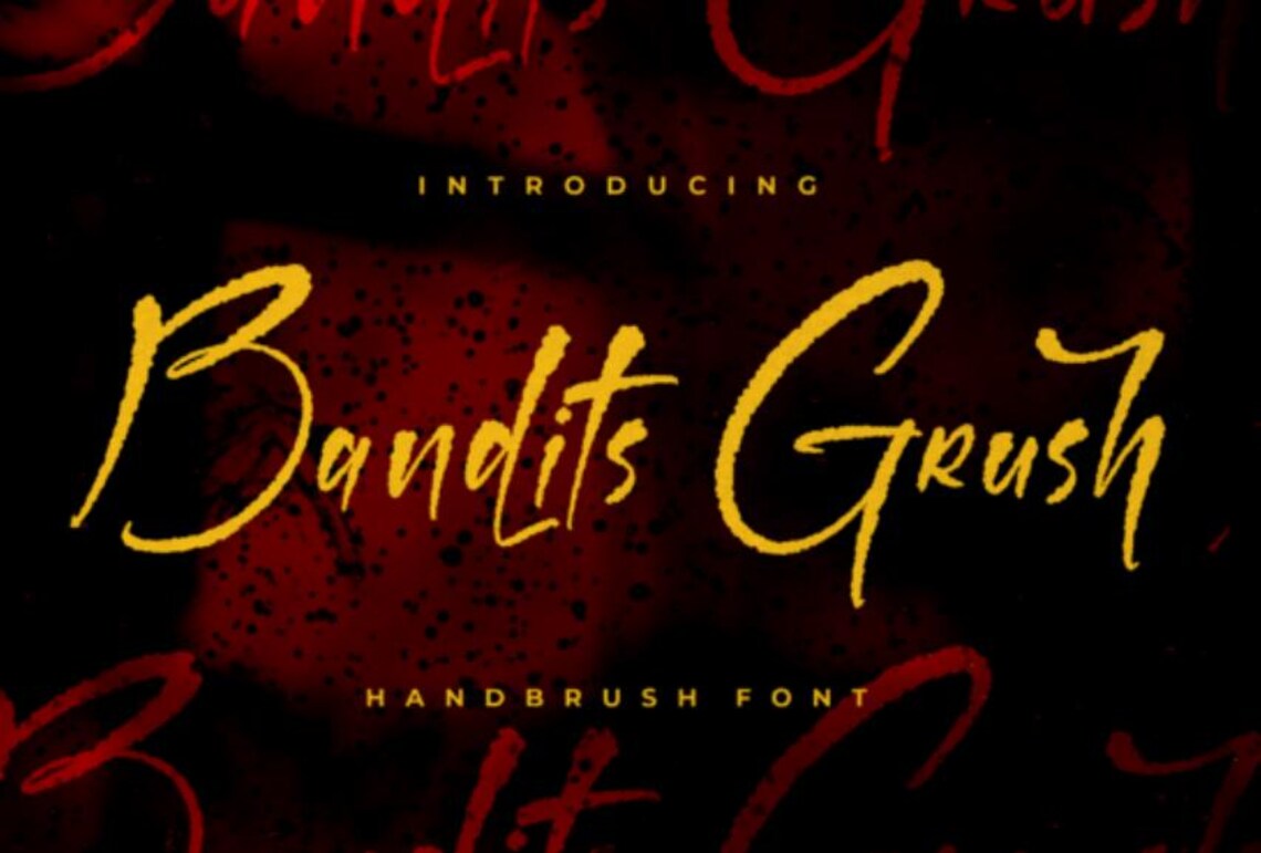 Bandits Grush Font, Handwritten Font, Display Font, Retro Font, Vintage ...