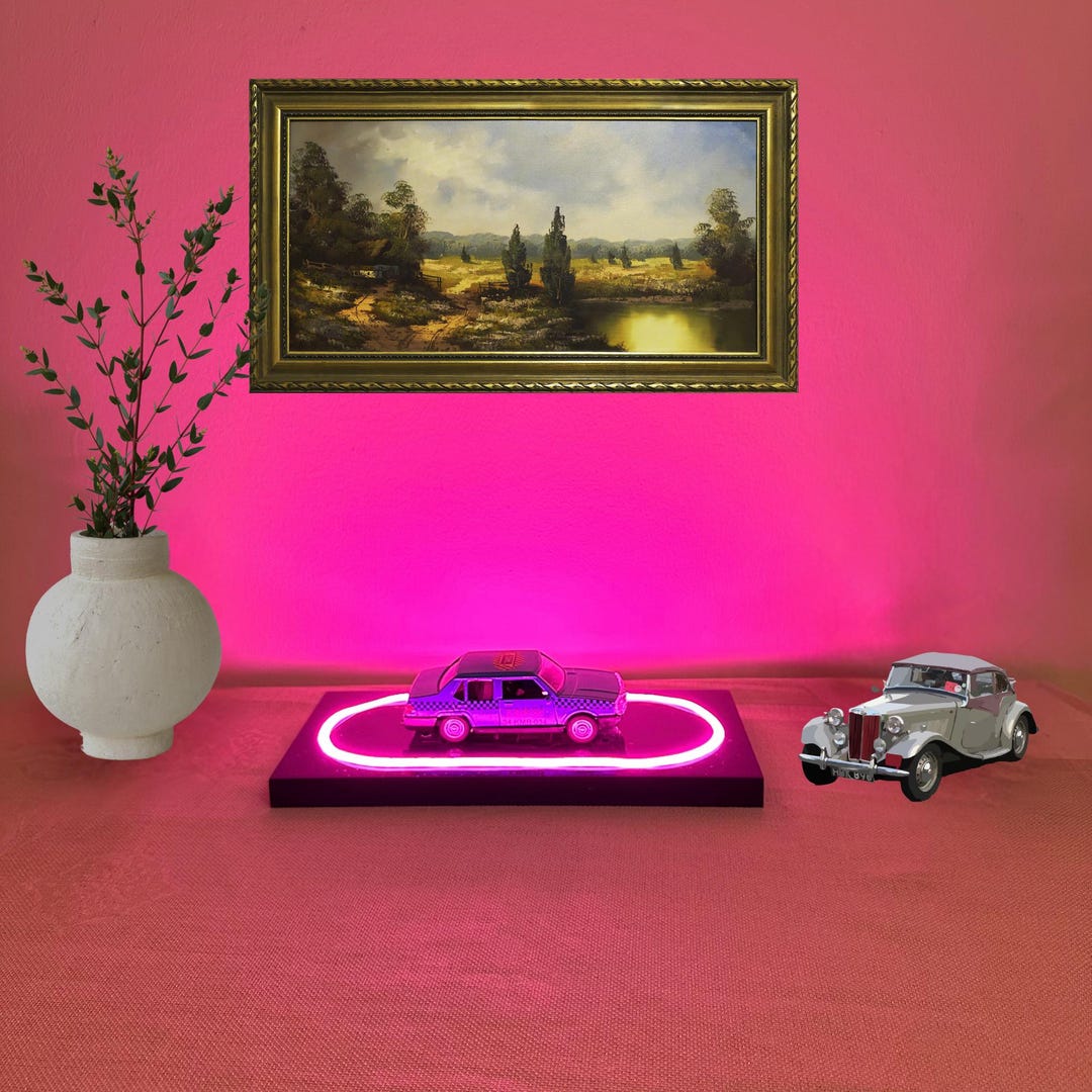 1/24 Model Car Storage, Diecast Cars Rack,neon Pink Led 1-24 Model ...
