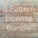 3 Pattern LICENSE Bundle - Etsy