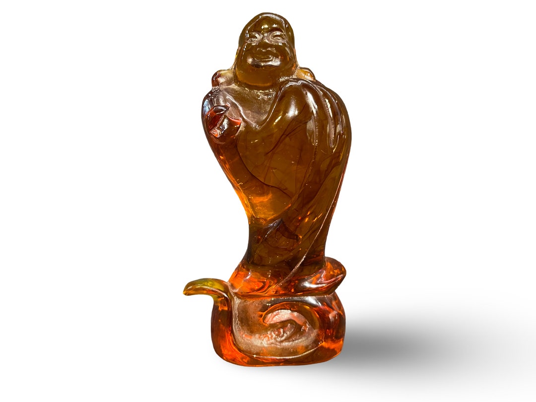 Amber Sculpture of Laughing Buddha - Etsy