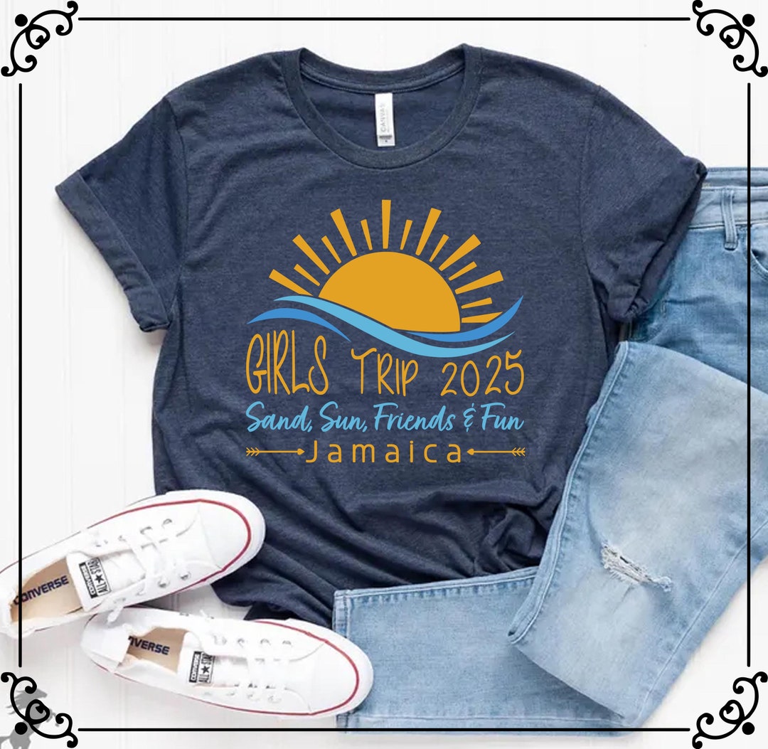 Girls Trip 2025 Shirt, Custom Beach Vacation Shirt, Summer Location ...