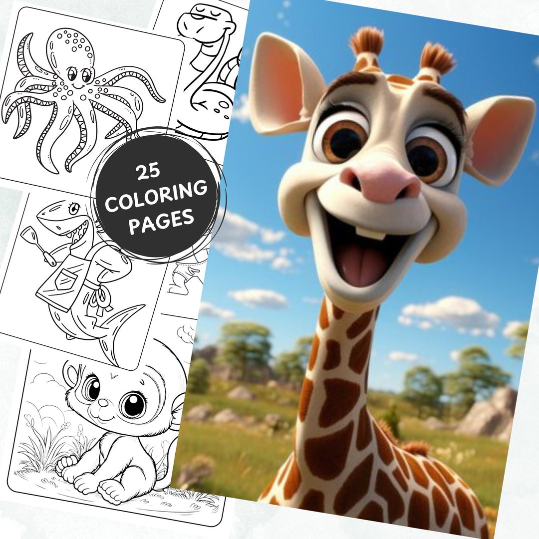 Funny Animal Coloring Pages, Coloring Pages Adults and Kids, Cute Baby ...