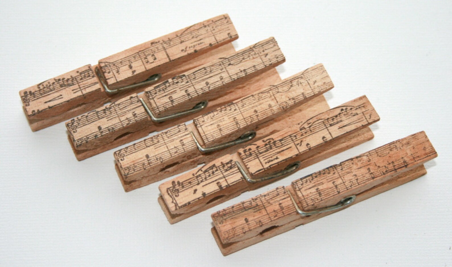 25 Vintage Musical Notation Stamped Wood Clothespin Set - Etsy