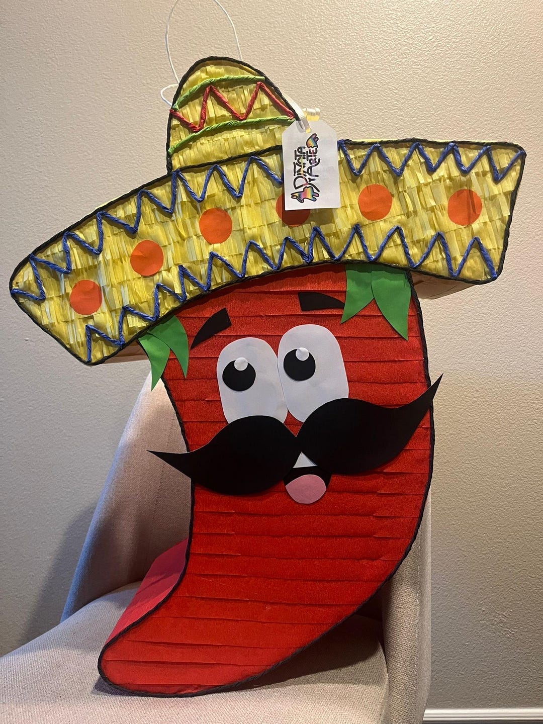 Chili With Mexican Hat - Piñata De Chile Con Sombrero - Red Chili - Etsy