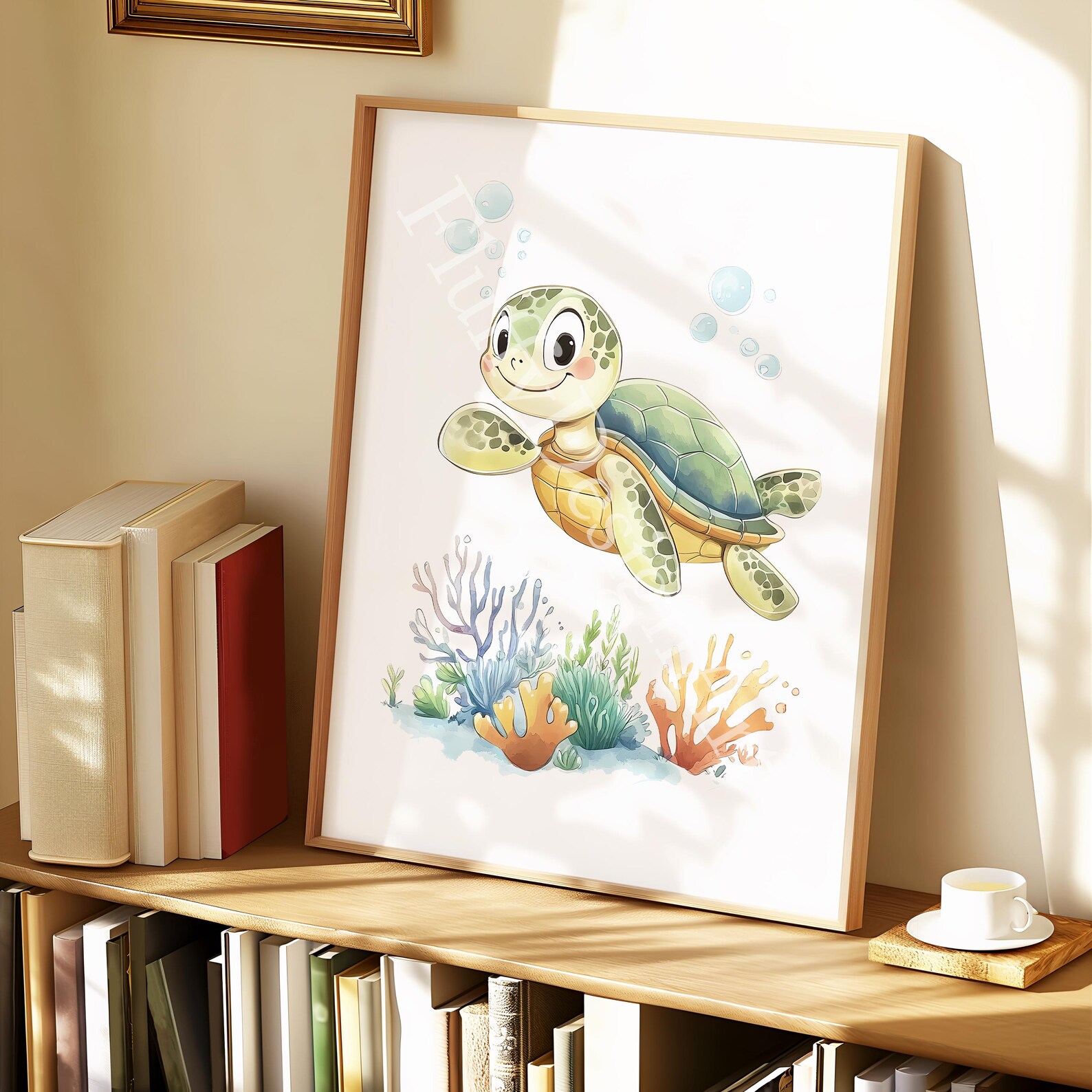 Set of 4 Ocean Animals Wall Art- Colorful Sea Prints, Marine Life Kid ...