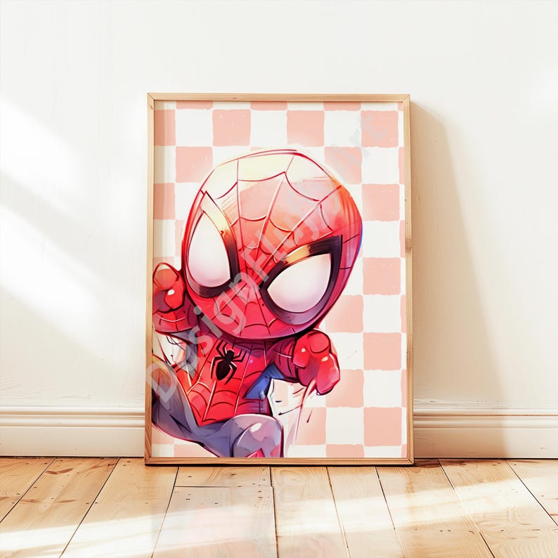 6 Checkered Superheroes Poster Set - Avengers Prints, Superhero Poster ...