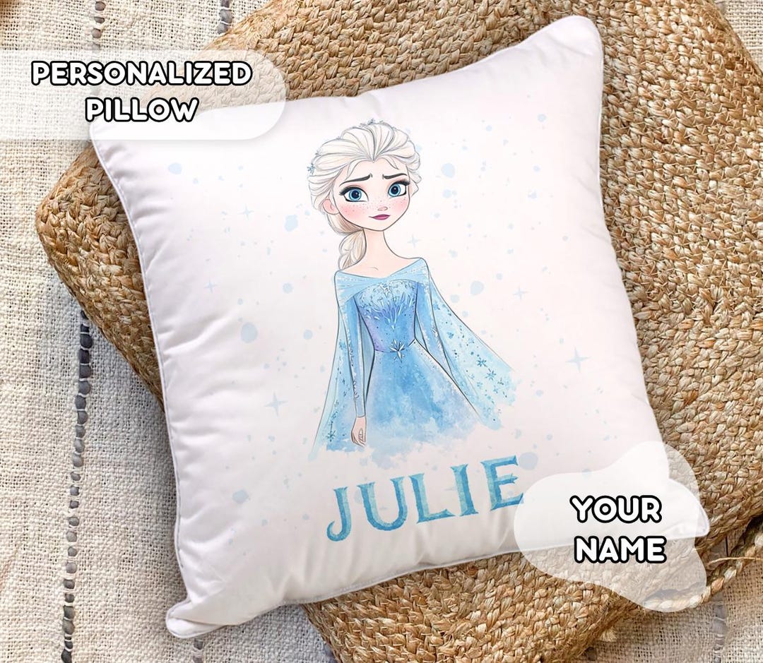 Personalized Frozen 2 Pillow - Princess Elsa, Watercolor Elsa Pillow ...