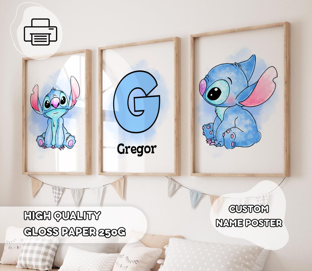 3 Custom Lilo & Stitch Poster - Ohana Means Family, Custom Name, Kids ...